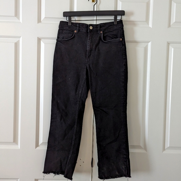 Zara | Jeans | Zara High Rise Straight Leg Raw Hem Jeans 8 | Poshmark